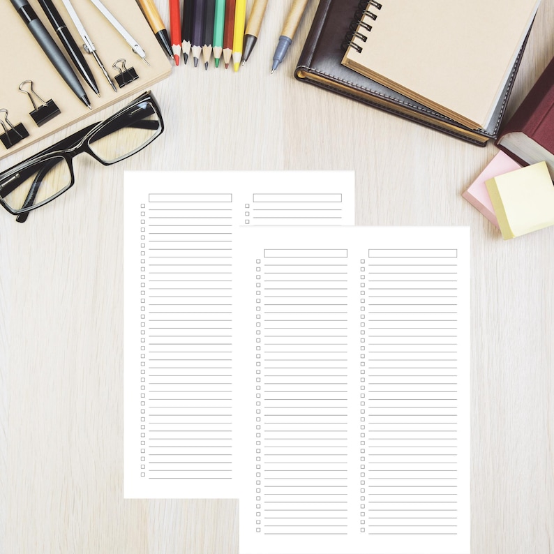 Blank Checklist Printable PDF A4, Blank to Do List PDF A4, Minimalist ...