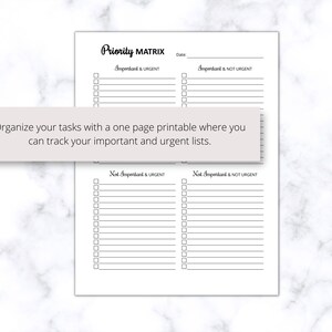 Priority Matrix Printable PDF, Eisenhower Matrix PDF Template, Priority ...