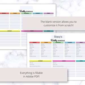 Kids Weekly Schedule Printable PDF, Kids Weekly Planner, Editable Kids ...