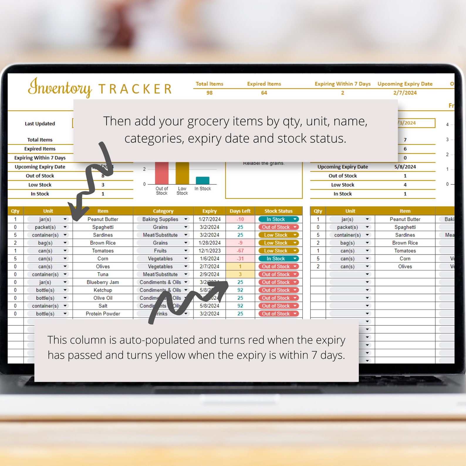 Pantry Inventory Google Sheets Spreadsheet, Food Pantry Inventory ...