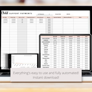 Child Support Tracker Google Sheets Spreadsheet, Child Custody Planner ...