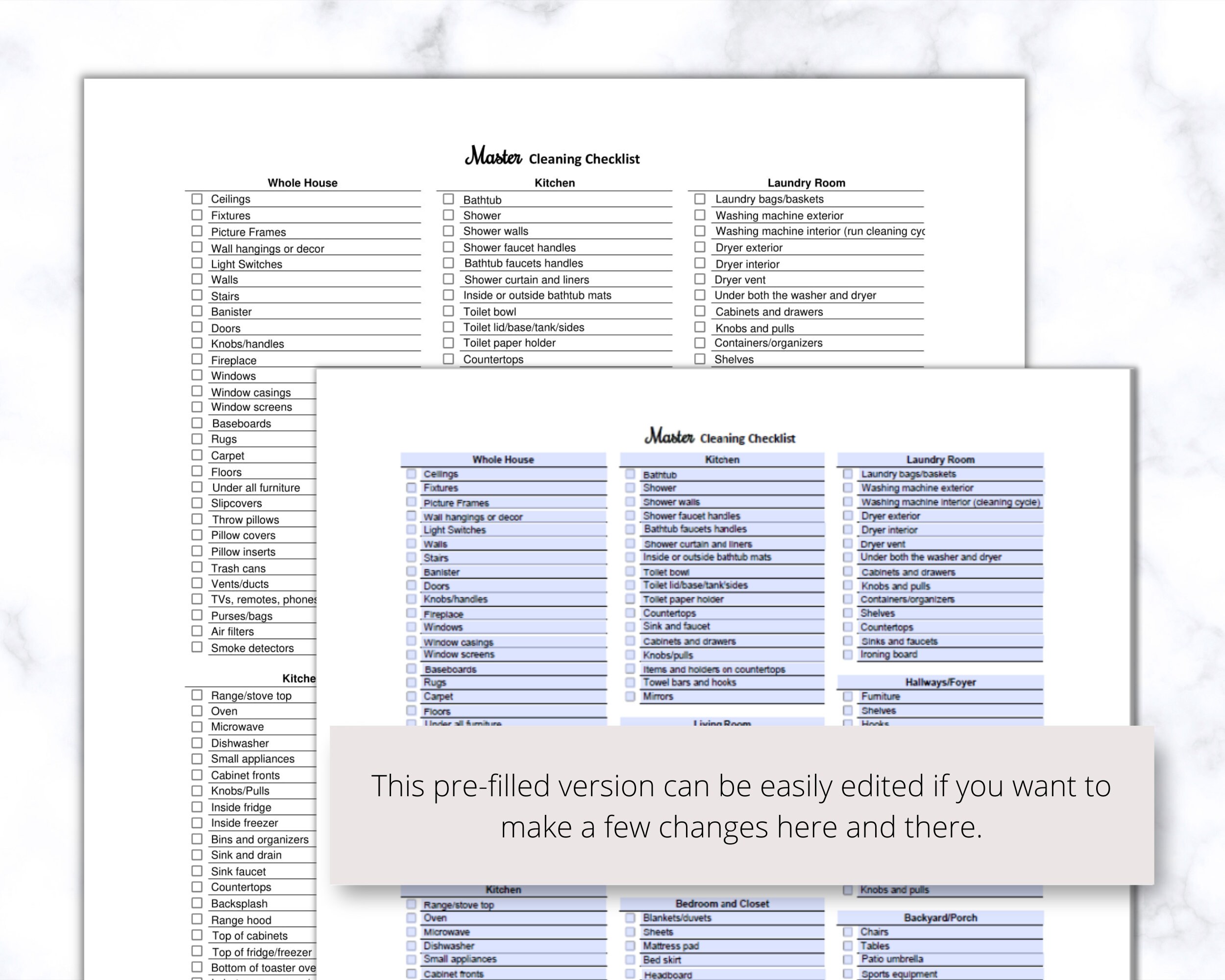 Master Cleaning List Printable PDF Cleaning Checklist for - Etsy