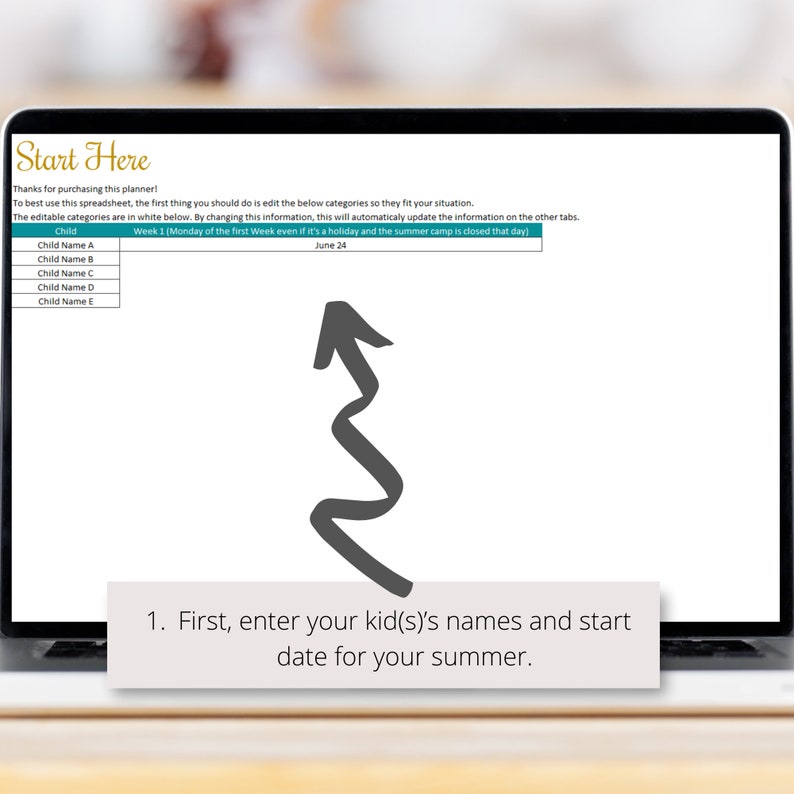 Summer Camp Planner Excel Spreadsheet, Summer Camp Organizer, Camp ...