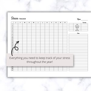 Stress Tracker Printable PDF, Daily Stress Log, Stress Tracker for Work ...