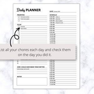 Editable Daily Planner Printable PDF, Daily Organizer, Productivity ...