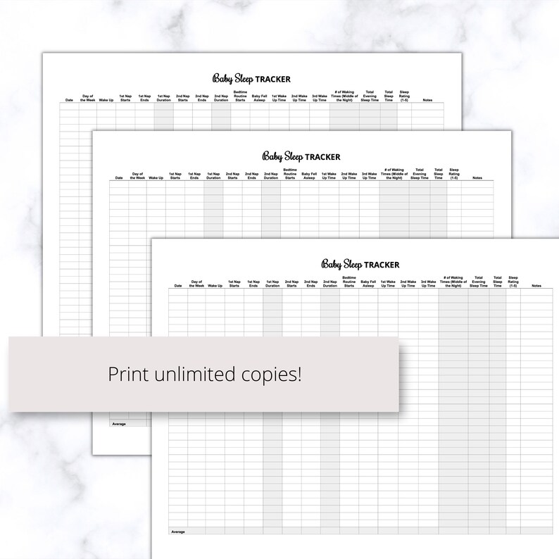 Baby Sleep Tracker Printable PDF, Newborn Sleep Schedule Tracker, Baby ...