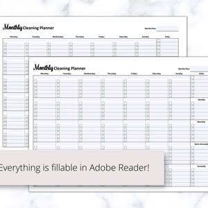 Monthly Cleaning Printable PDF, Monthly Deep Cleaning Checklist ...