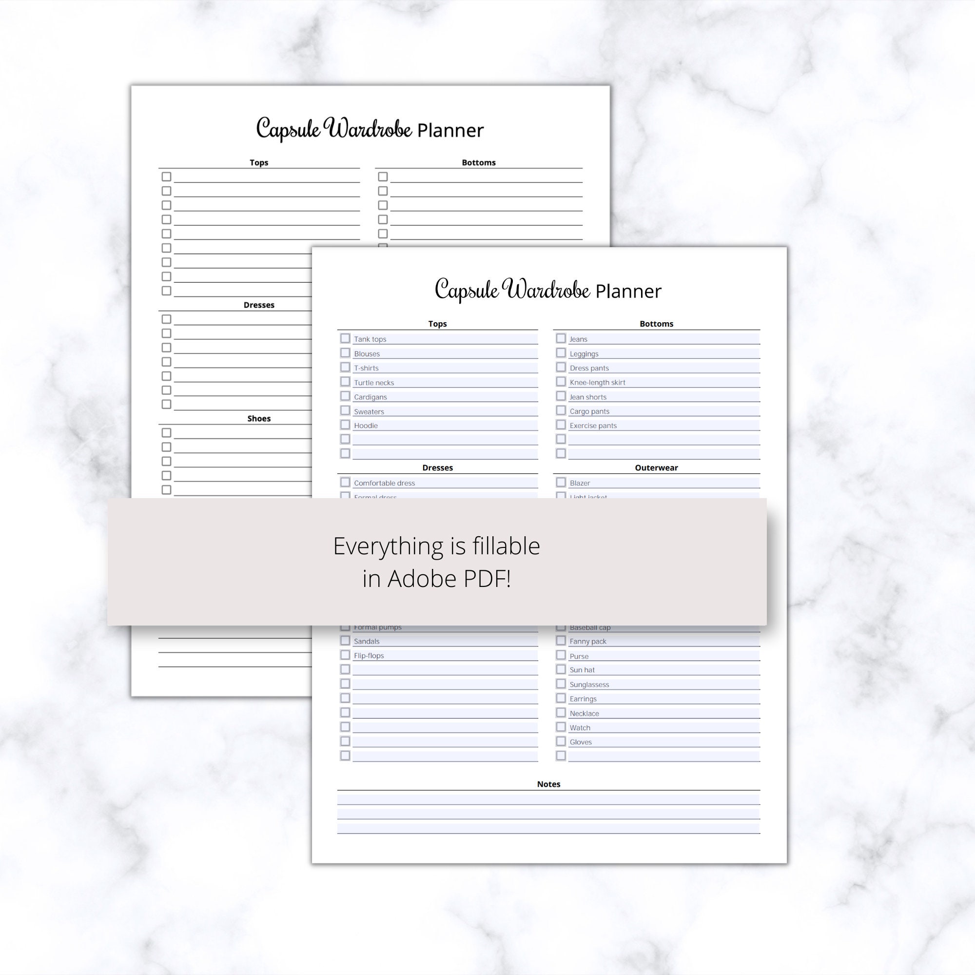 Capsule Wardrobe Checklist Printable PDF, Minimalist Wardrobe Checklist ...