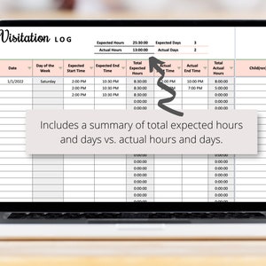 Child Custody Visitation Log Google Sheets Spreadsheet - Etsy