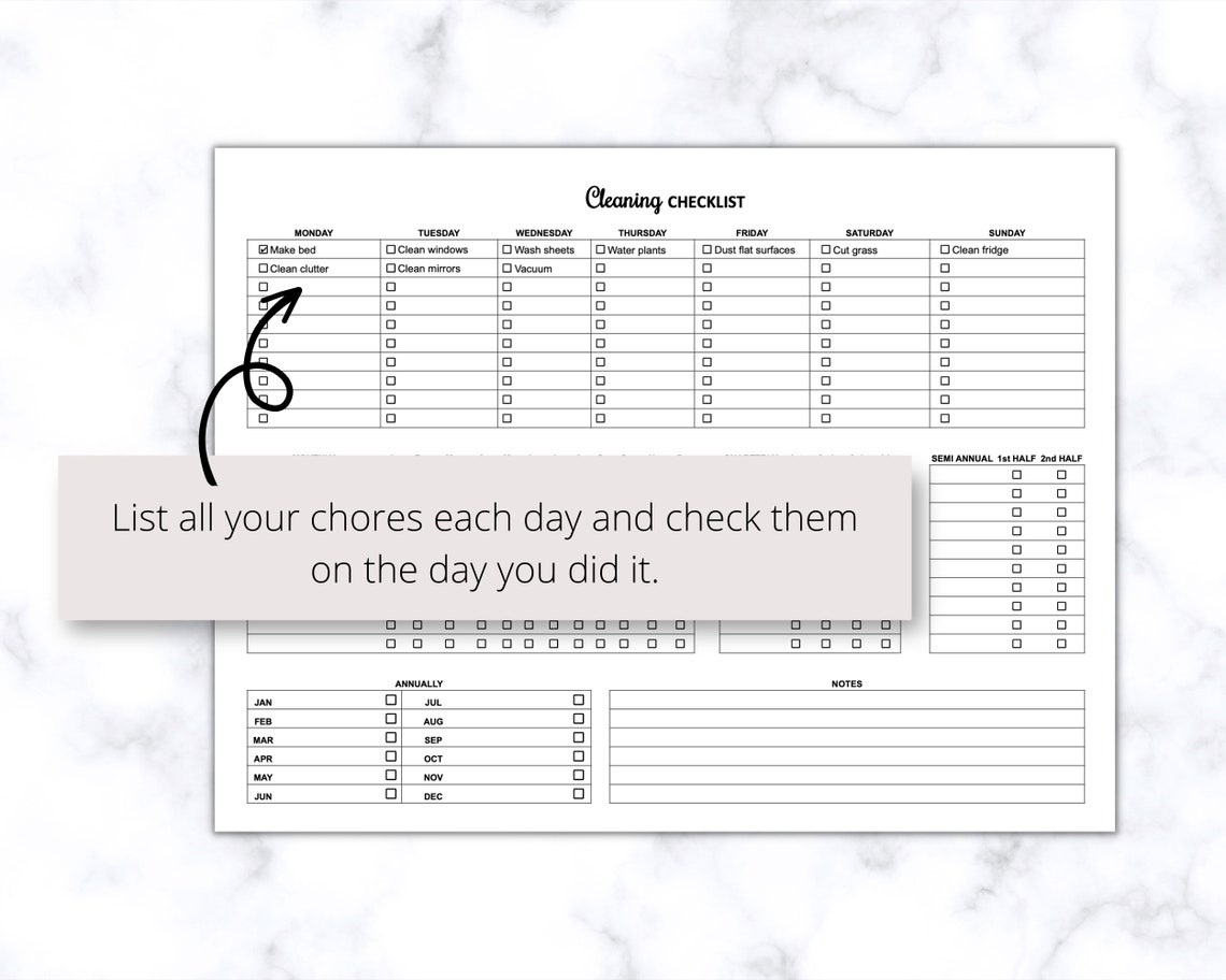 Simple Cleaning Checklist Printable PDF, Housekeeping Checklist, House ...