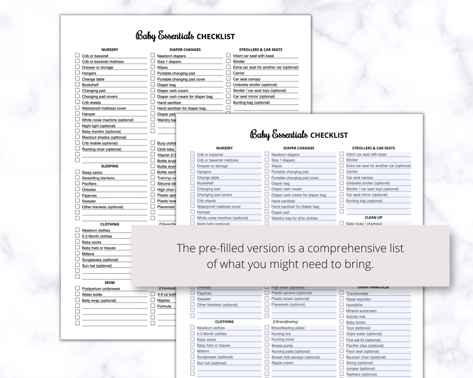 Baby Essentials Checklist Printable PDF, Newborn Checklist, Baby Must ...