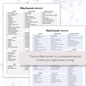 Baby Essentials Checklist Printable PDF, Newborn Checklist, Baby Must ...