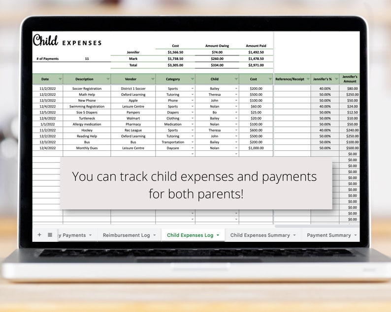 Co-parenting Planner Google Sheets Spreadsheet, Child Custody Planner ...