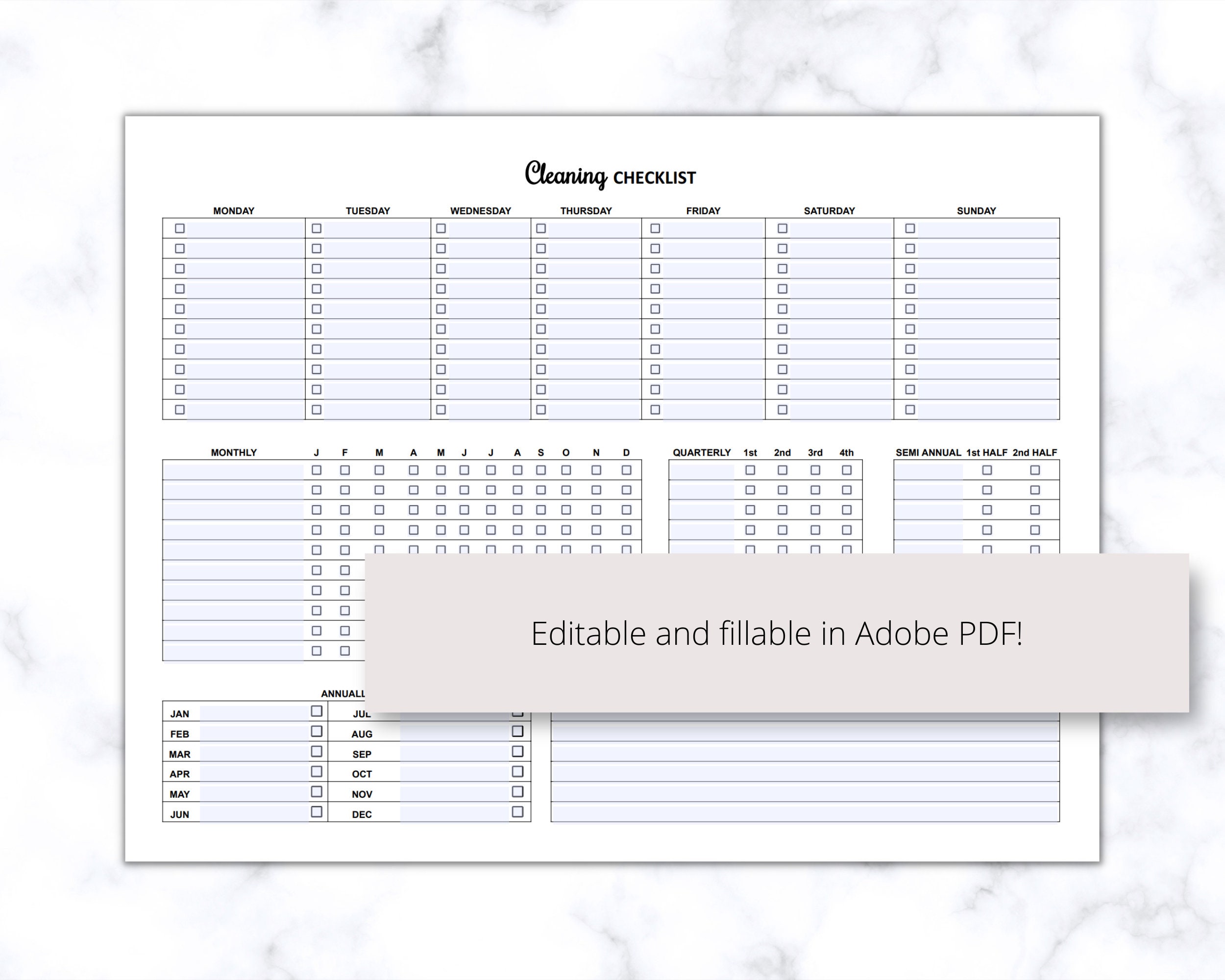 Simple Cleaning Checklist Printable PDF, Housekeeping Checklist, House ...