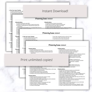 Maternity Leave Checklist Printable PDF, Maternity Leave Preparation to ...