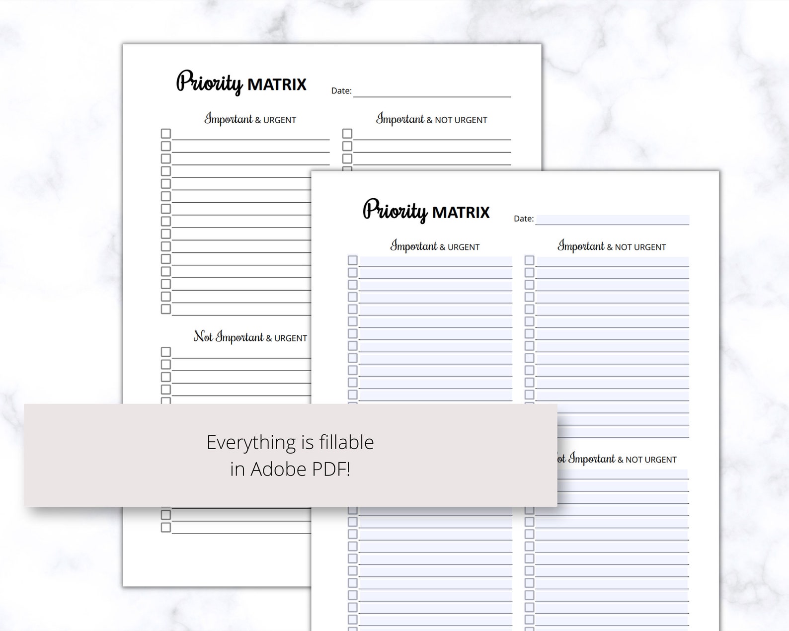Priority Matrix Printable PDF, Eisenhower Matrix PDF Template, Priority ...