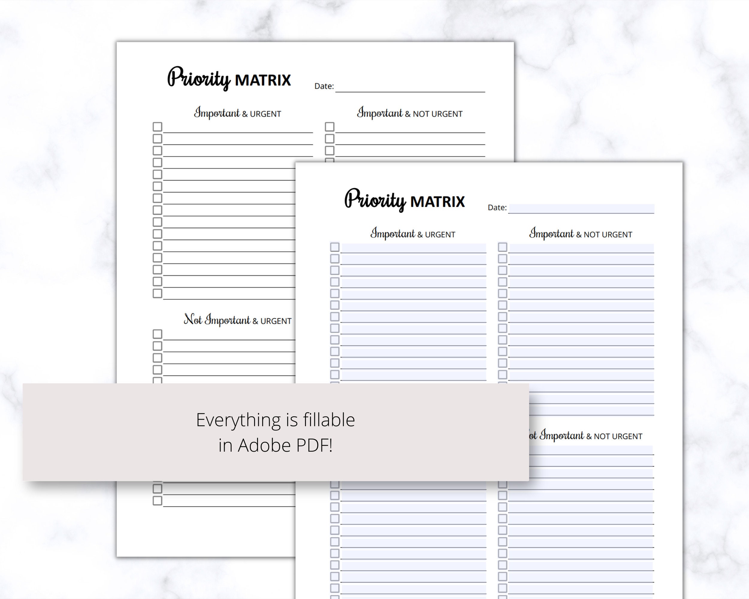 Priority Matrix Printable PDF, Eisenhower Matrix PDF Template, Priority ...