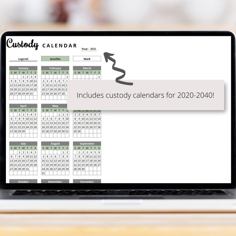Co-parenting Planner Excel Spreadsheet, Child Custody Planner, Healthy ...
