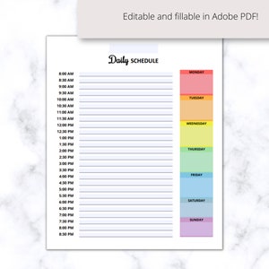 Kids Daily Schedule Printable PDF, Children's Daily Schedule, Daily ...