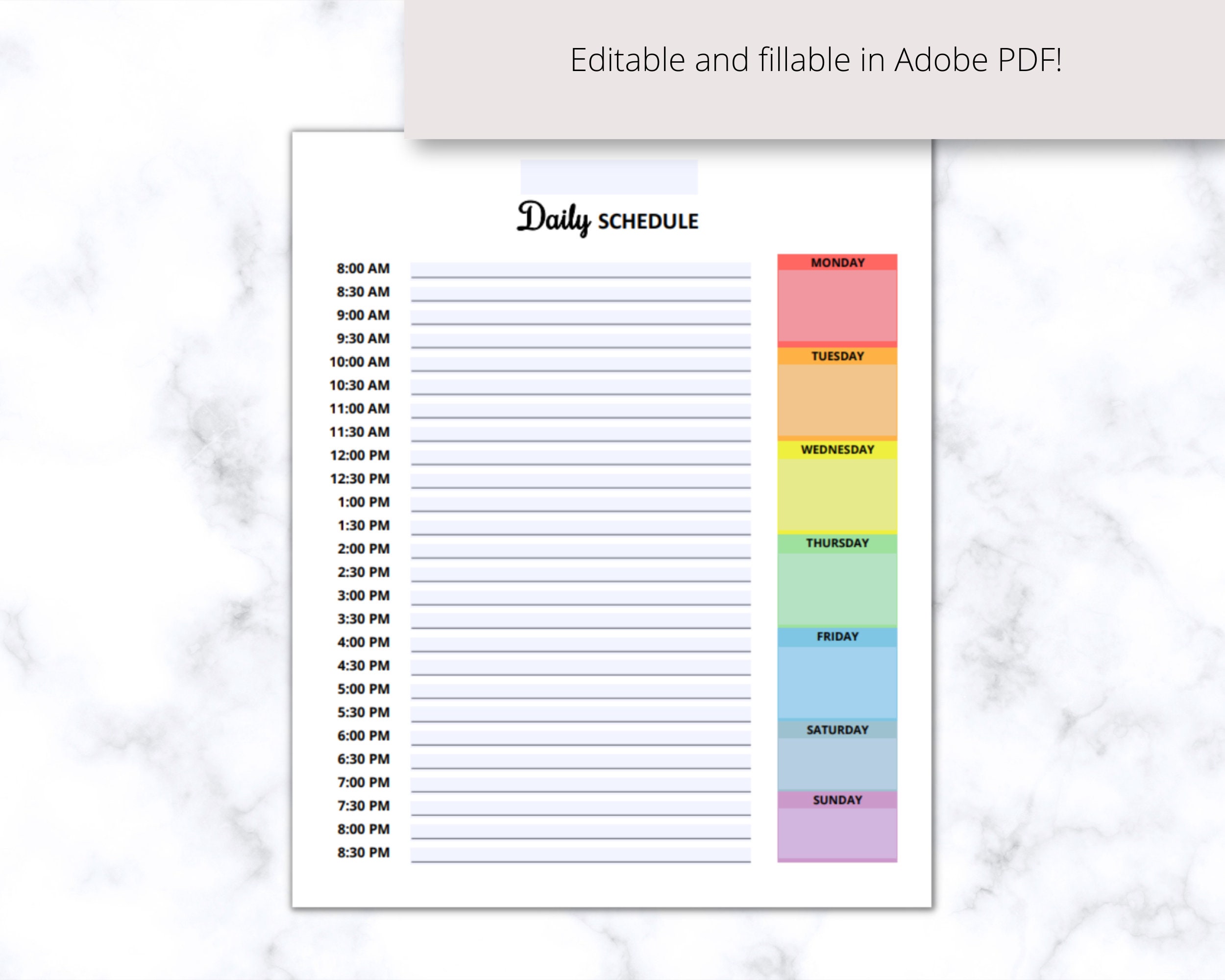 Kids Daily Schedule Printable PDF, Children's Daily Schedule, Daily ...