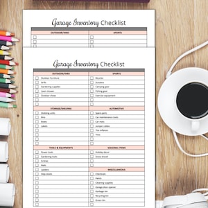 Garage Inventory Checklist Printable PDF, Garage Decluttering Guide ...
