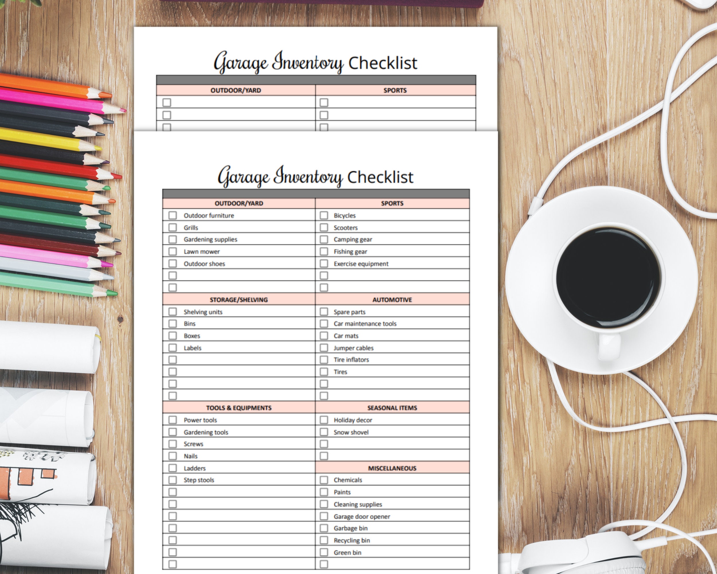 Garage Inventory Checklist Printable PDF, Garage Decluttering Guide ...