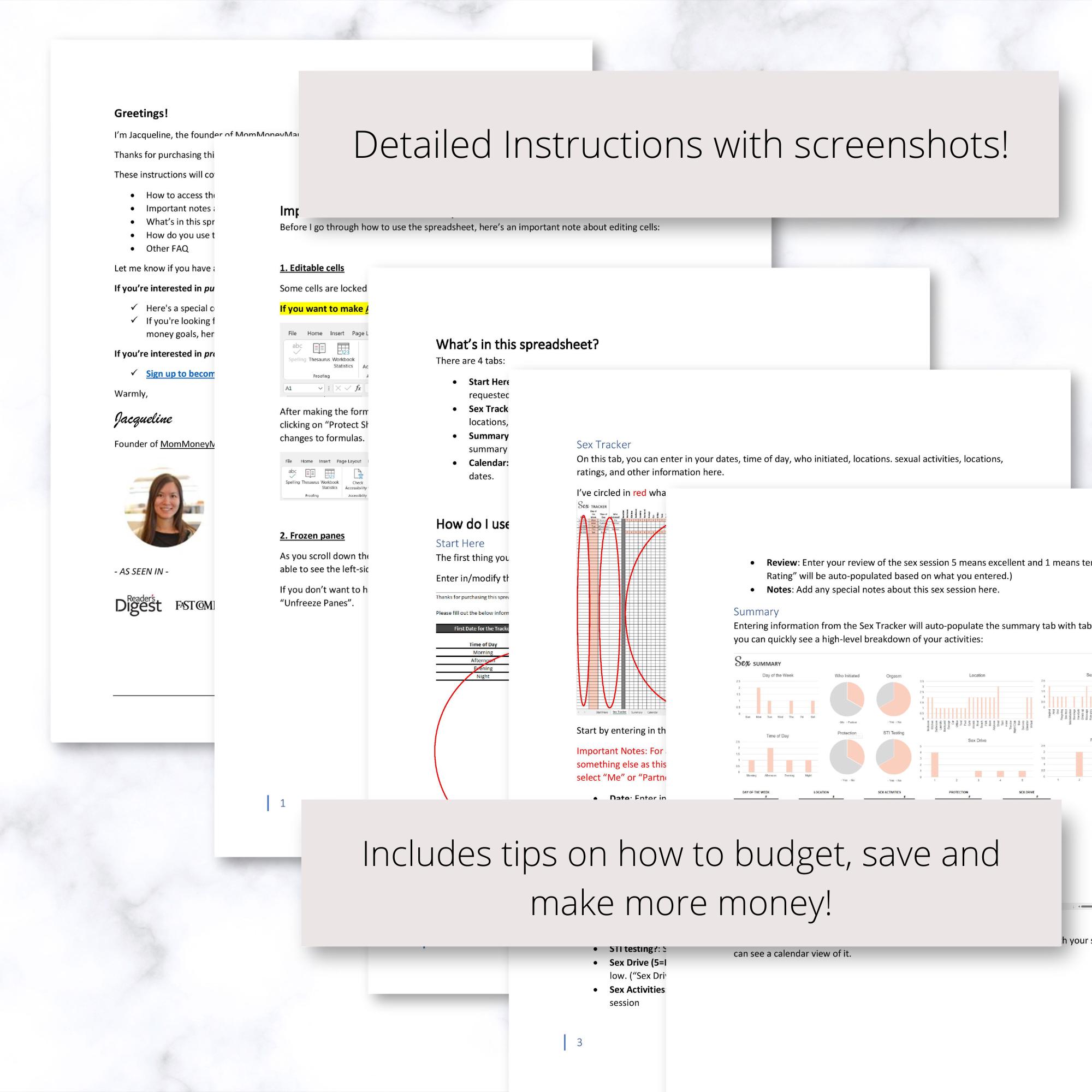 Sex Tracker Excel Spreadsheet Template Track Sex Safe Sex Tracker Sexual Activity Tracker
