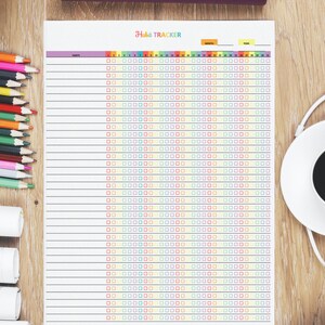Multi-color Habit Tracker Printable PDF, Editable Habit List, Habit ...