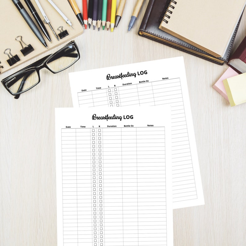 Breastfeeding Log Printable PDF, Feeding Log for Newborn, Breast Pump ...