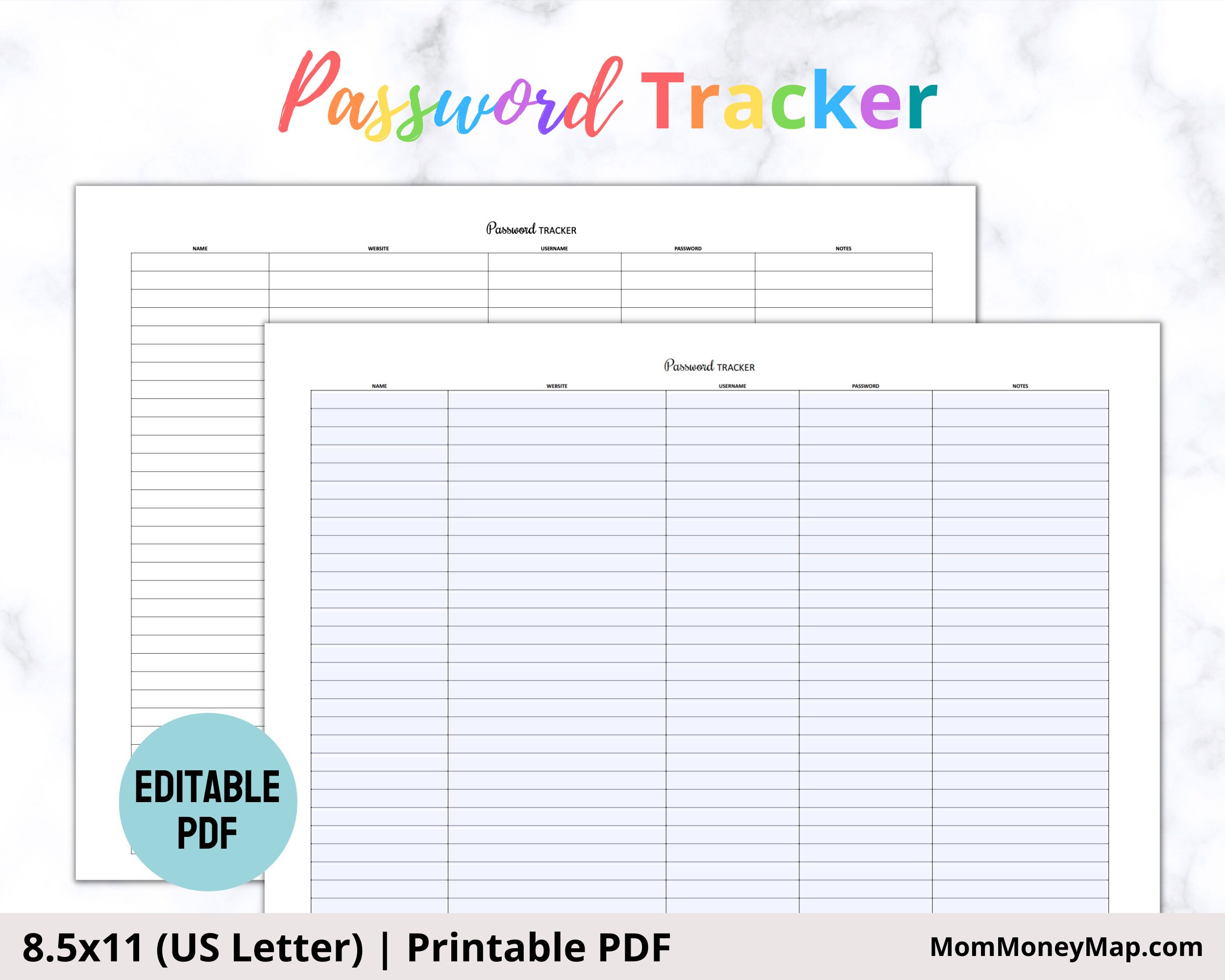 Password Tracker Printable PDF Account Tracker Login - Etsy UK