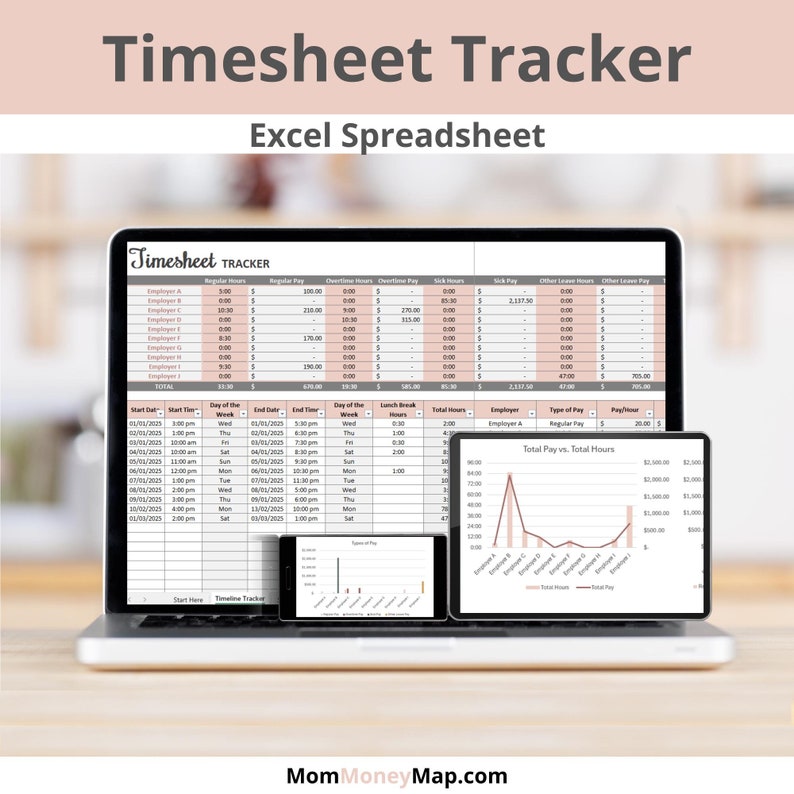 Timesheet Tracker Excel Spreadsheet, Excel Templates for Time Tracking ...