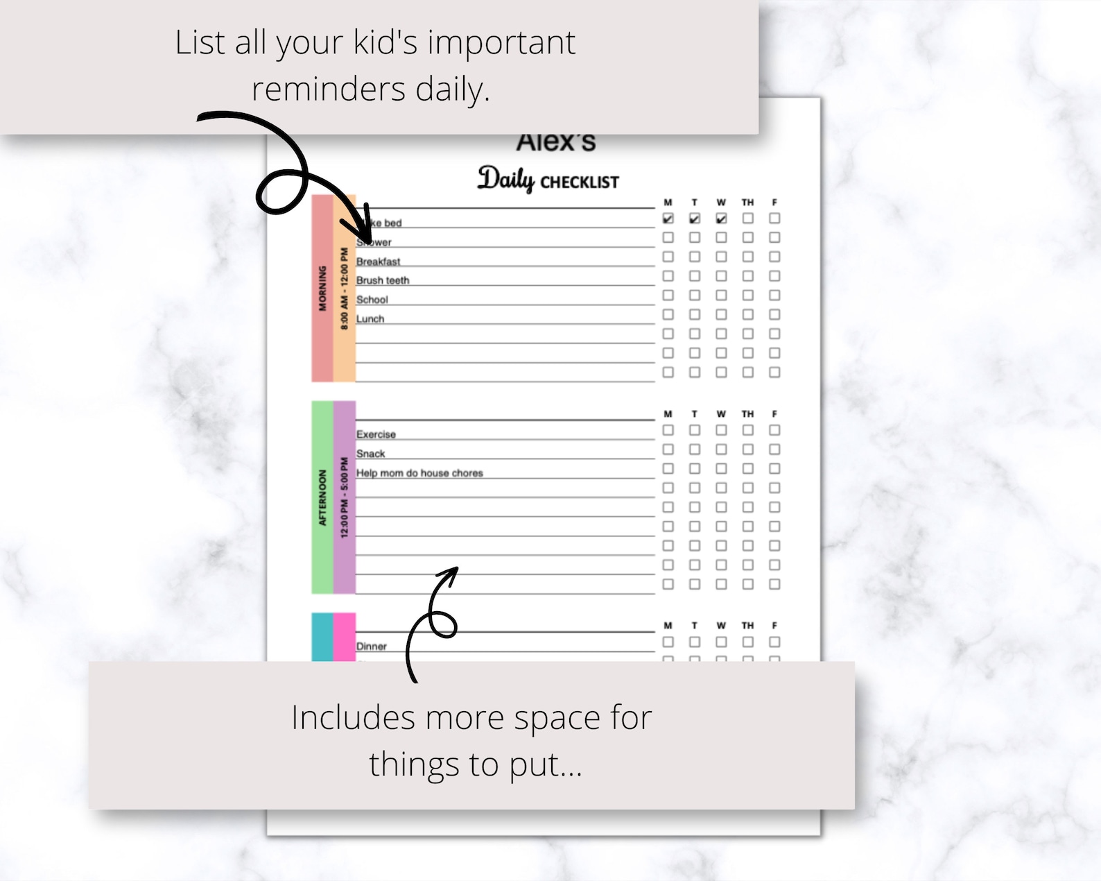 Kids Daily Checklist Printable PDF, Children's Daily Schedule, Daily ...