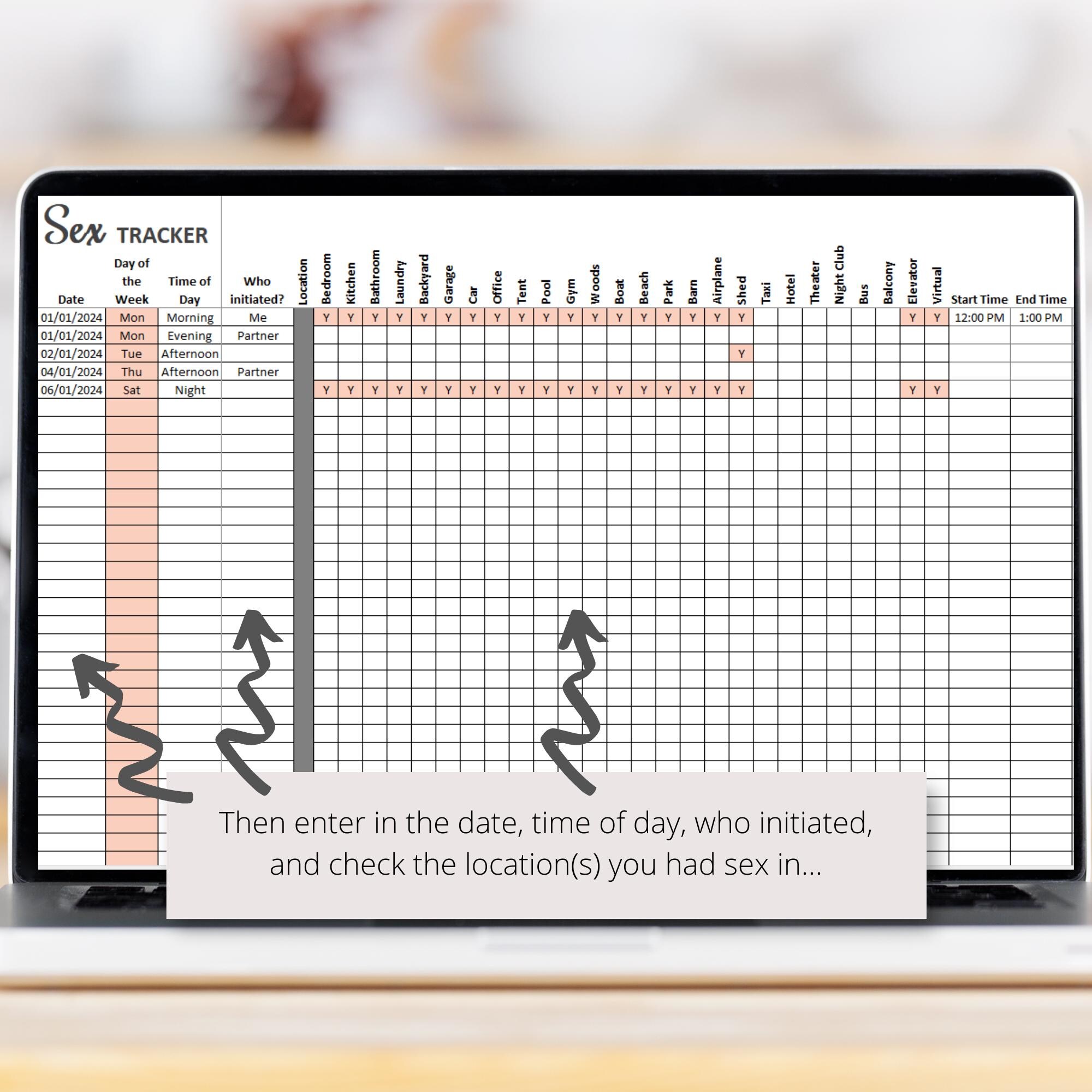 Sex Tracker Excel Spreadsheet Template Track Sex Safe Sex Tracker