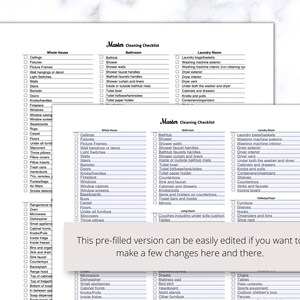 Master Cleaning List Printable PDF Cleaning Checklist for - Etsy