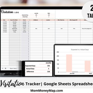 Child Custody Visitation Days Tracker Google Sheets - Etsy