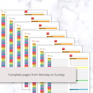 Multi-color Work From Home Planner Printable PDF, Remote Work Planner ...