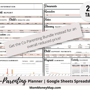 Co-parenting Calendar With Child's Information Google Sheets ...