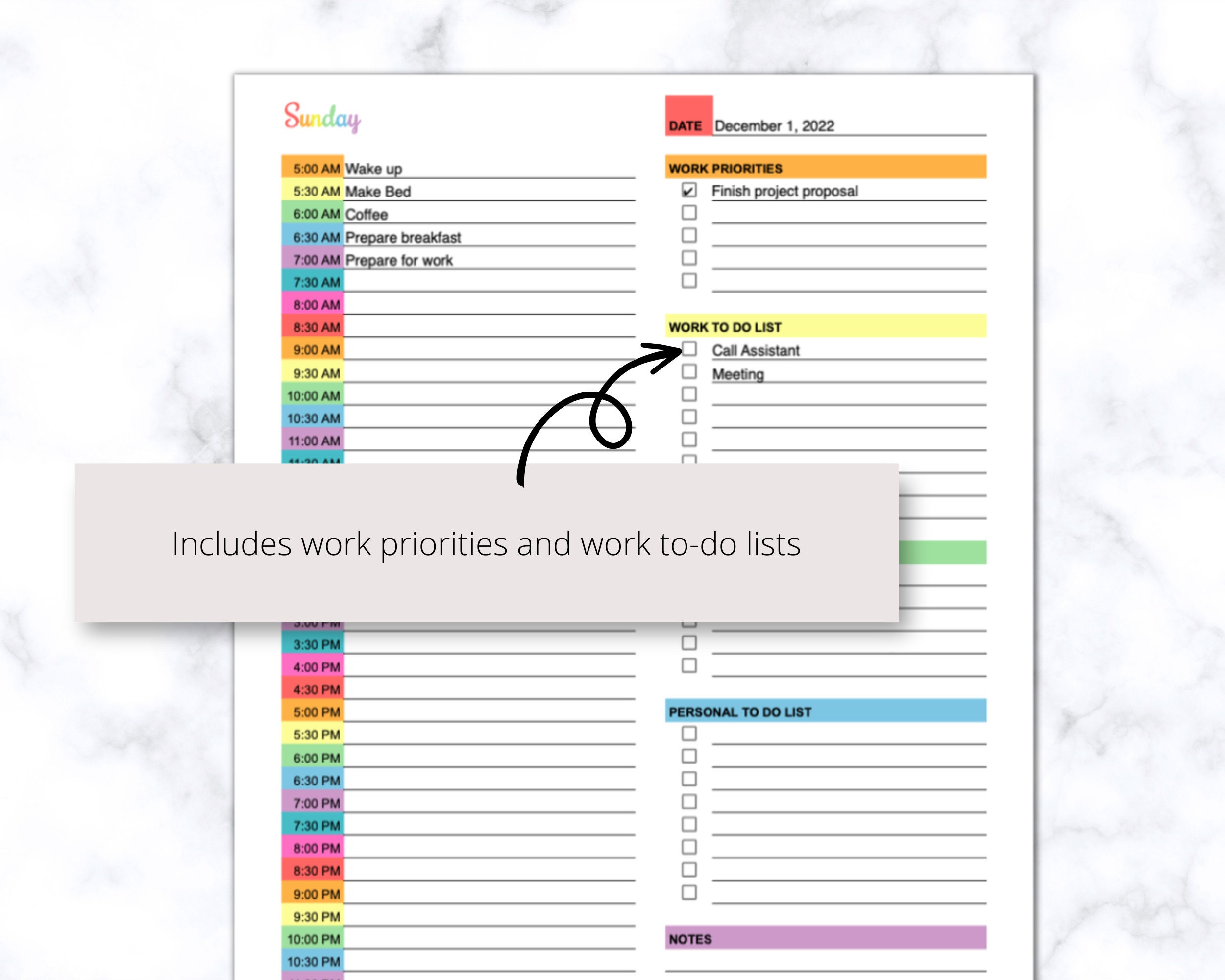 Multi-color Work From Home Planner Printable PDF, Remote Work Planner ...