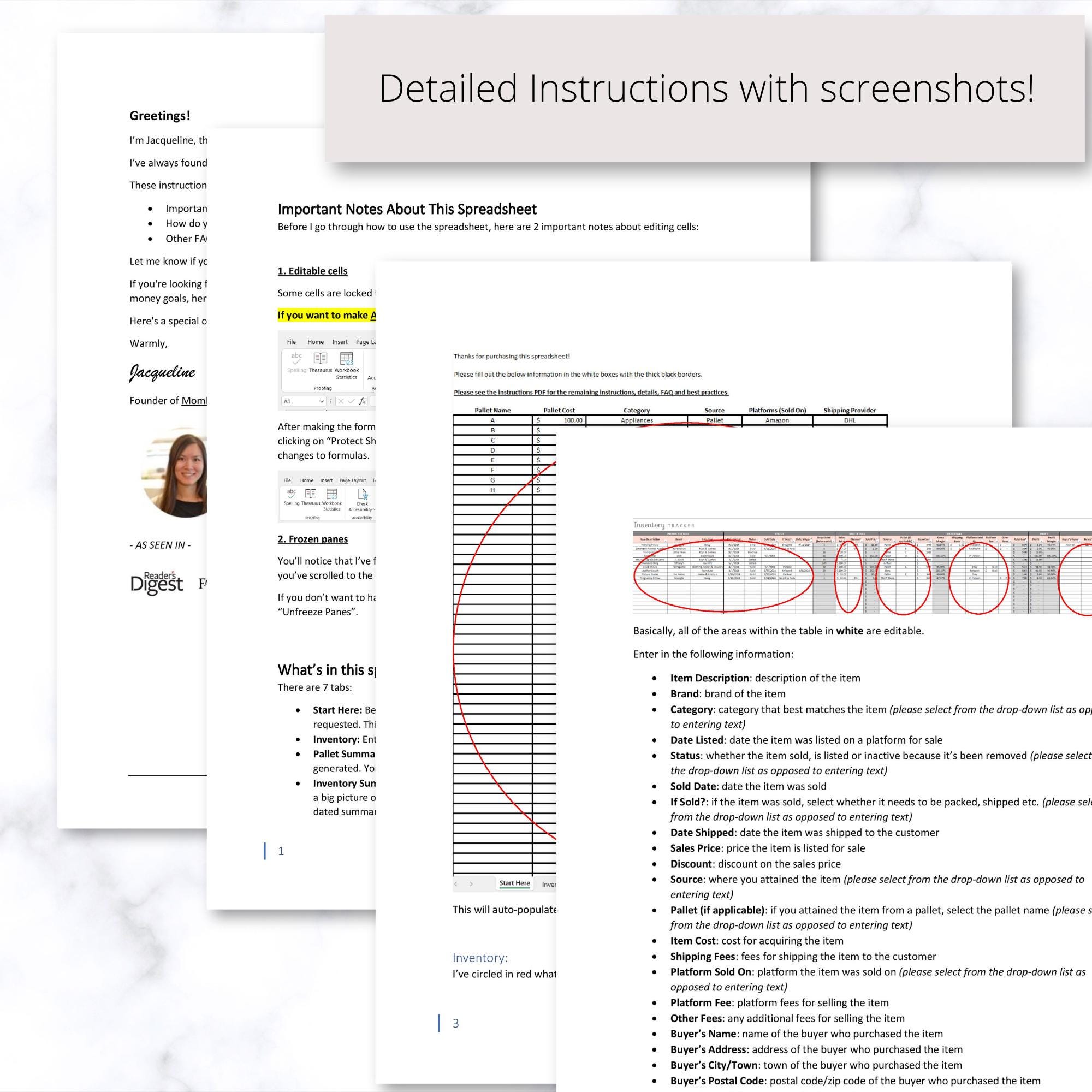Simple Pallet Reseller Excel Spreadsheet, Buying Pallets and Reselling ...