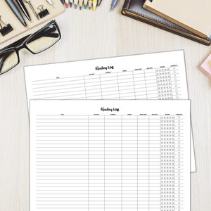 Reading Log Printable PDF, Book Tracker, Book Progress Tracker ...