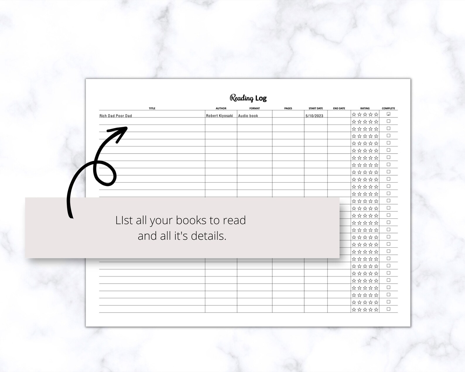Reading Log Printable PDF, Book Tracker, Book Progress Tracker ...