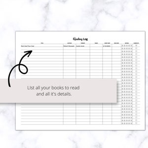 Reading Log Printable PDF, Book Tracker, Book Progress Tracker ...