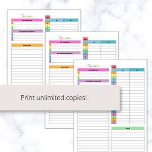 Multi-color Time Box Planner Printable PDF, Daily Time Planner, Time ...