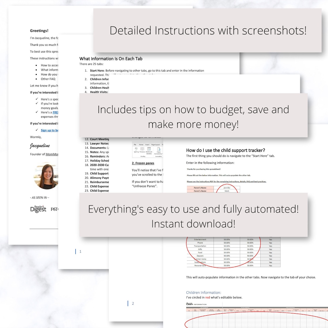 Co-parenting Planner Excel Spreadsheet, Child Custody Planner, Co ...