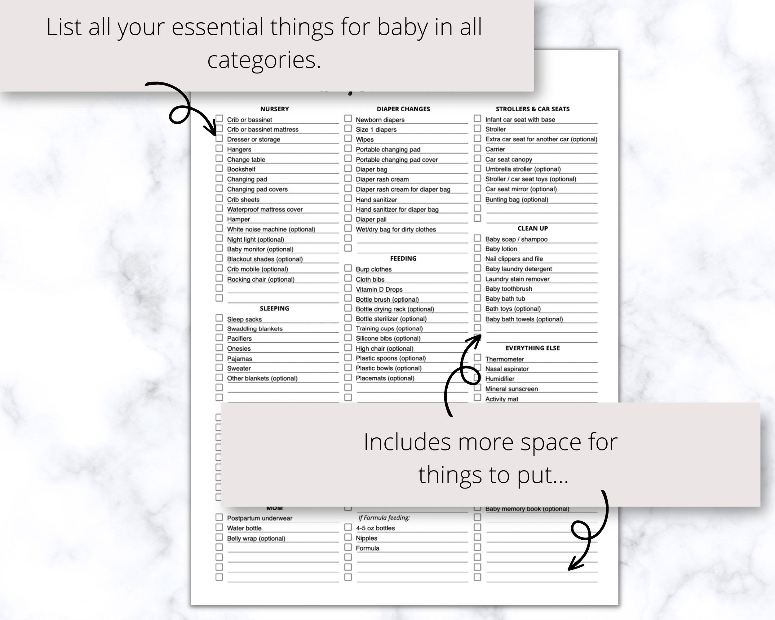 Baby Essentials Checklist Printable PDF, Newborn Checklist, Baby Must ...