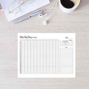 Rate My Day Tracker Printable PDF, Daily Self-reflection Printable ...