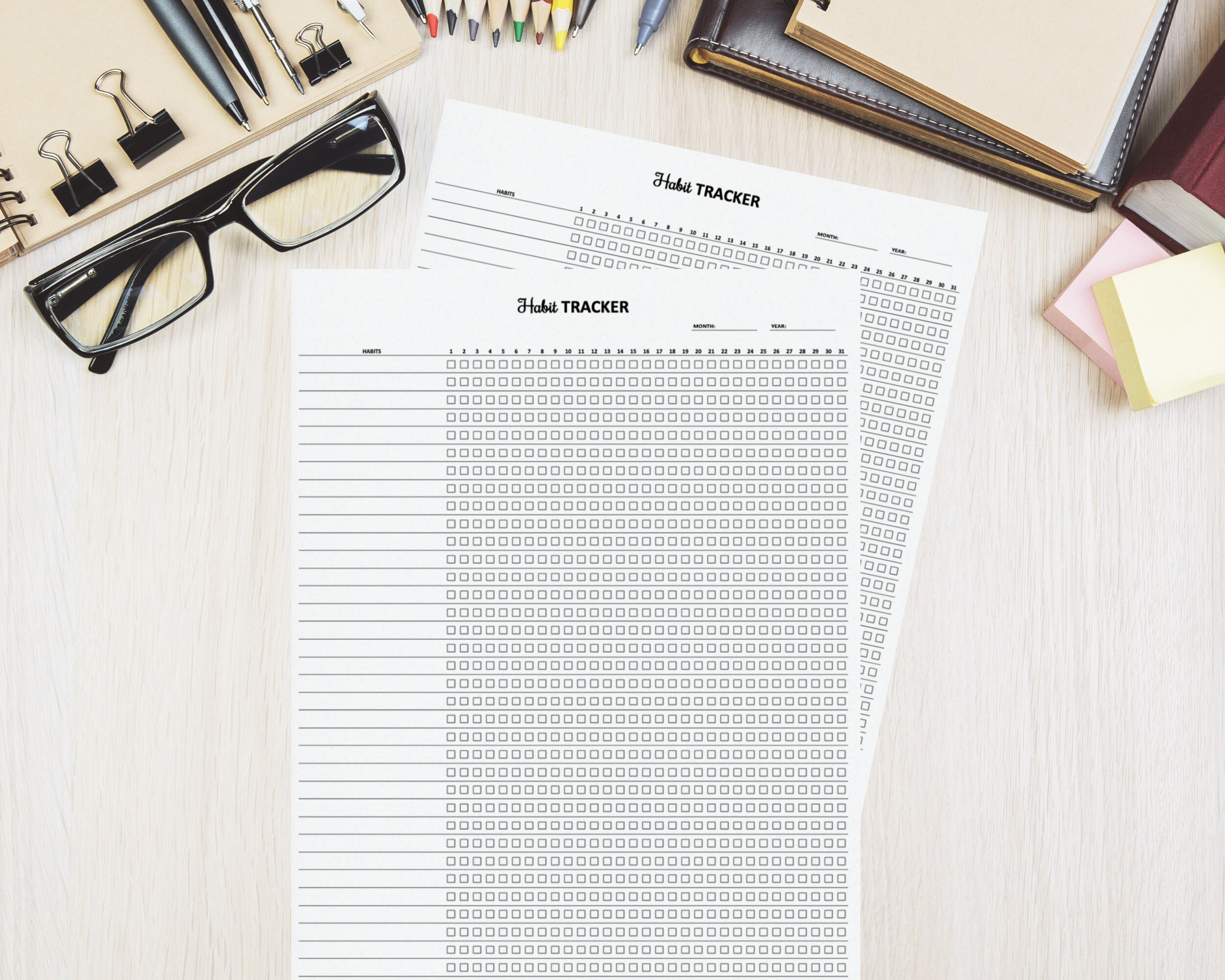 Habit Tracker Printable PDF, Editable Habit List, Habit Trainer, 30 Day ...