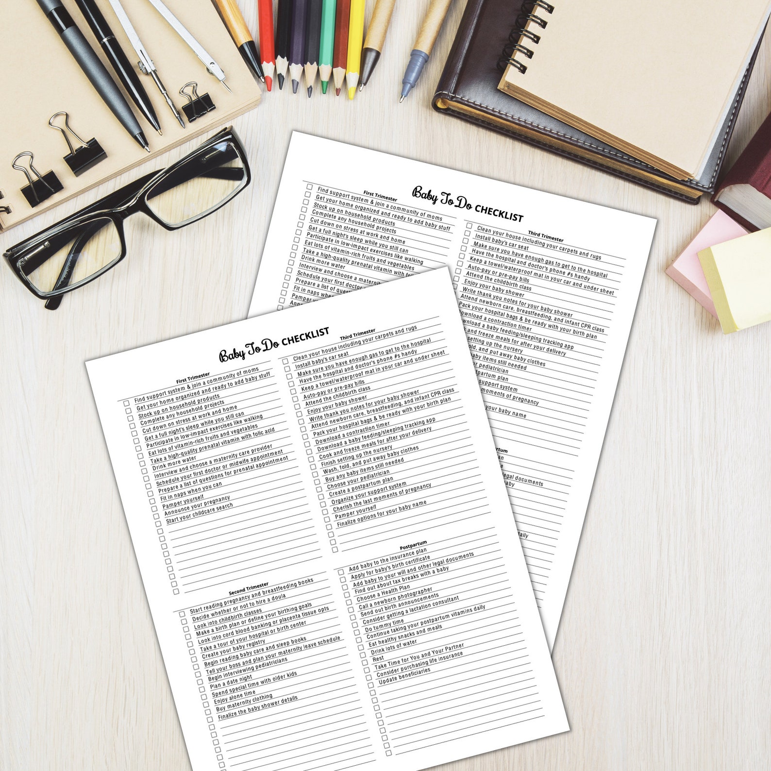 Baby to Do List Printable PDF, List of Things to Do Before Baby Arrives ...