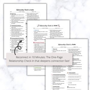 Relationship Check-in Questions Printable PDF, Couples Communication ...