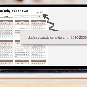 Co-parenting Calendar Google Sheets Spreadsheet Co Parenting - Etsy